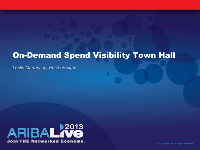 Town Hall – On Demand Spend Visibility | PPT