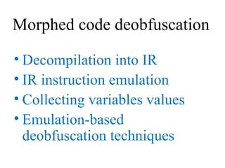 On deobfuscation in practice | PPS