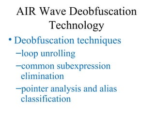 On deobfuscation in practice | PPT