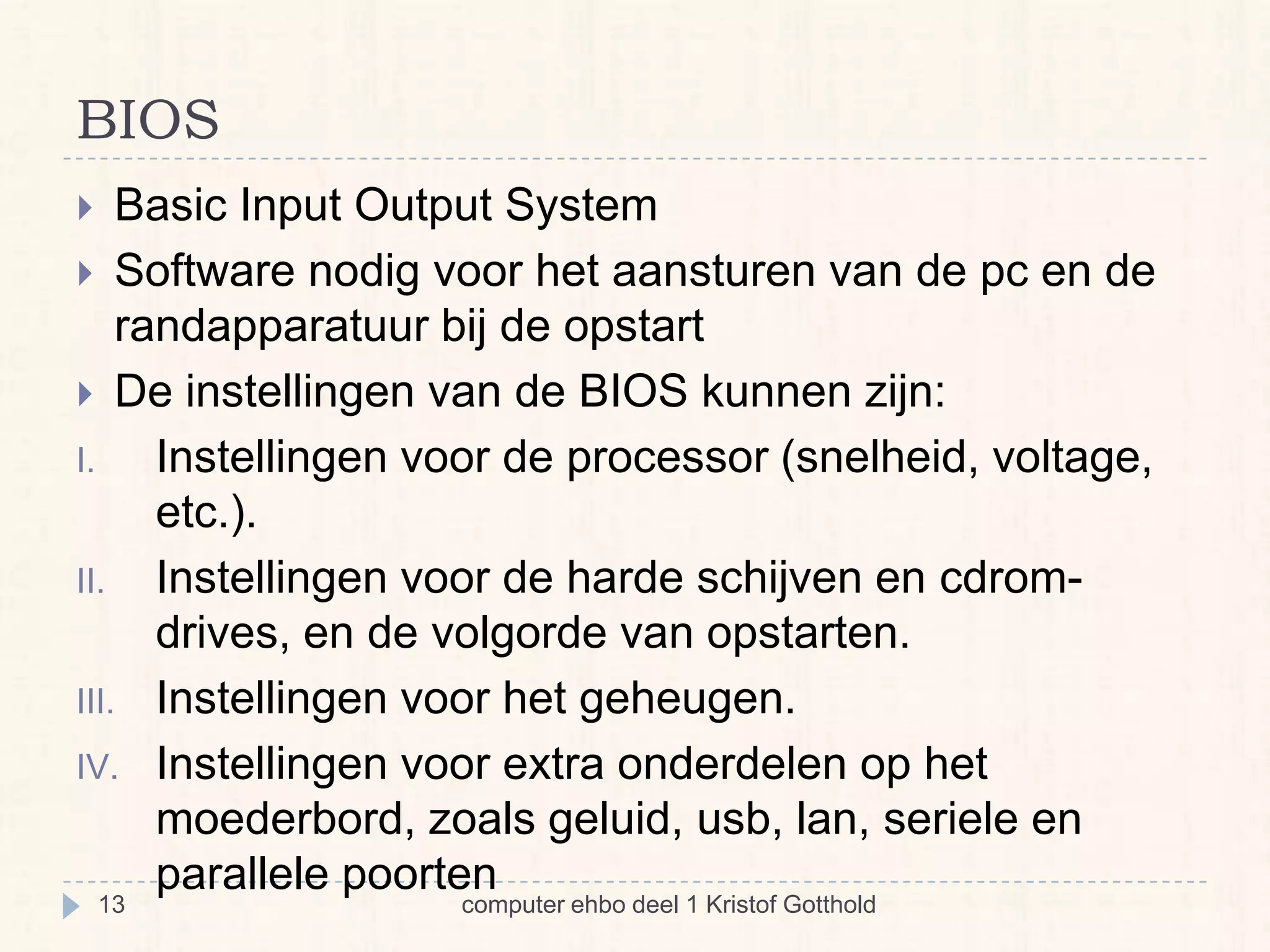 Onderdelen van de computer | PPTX