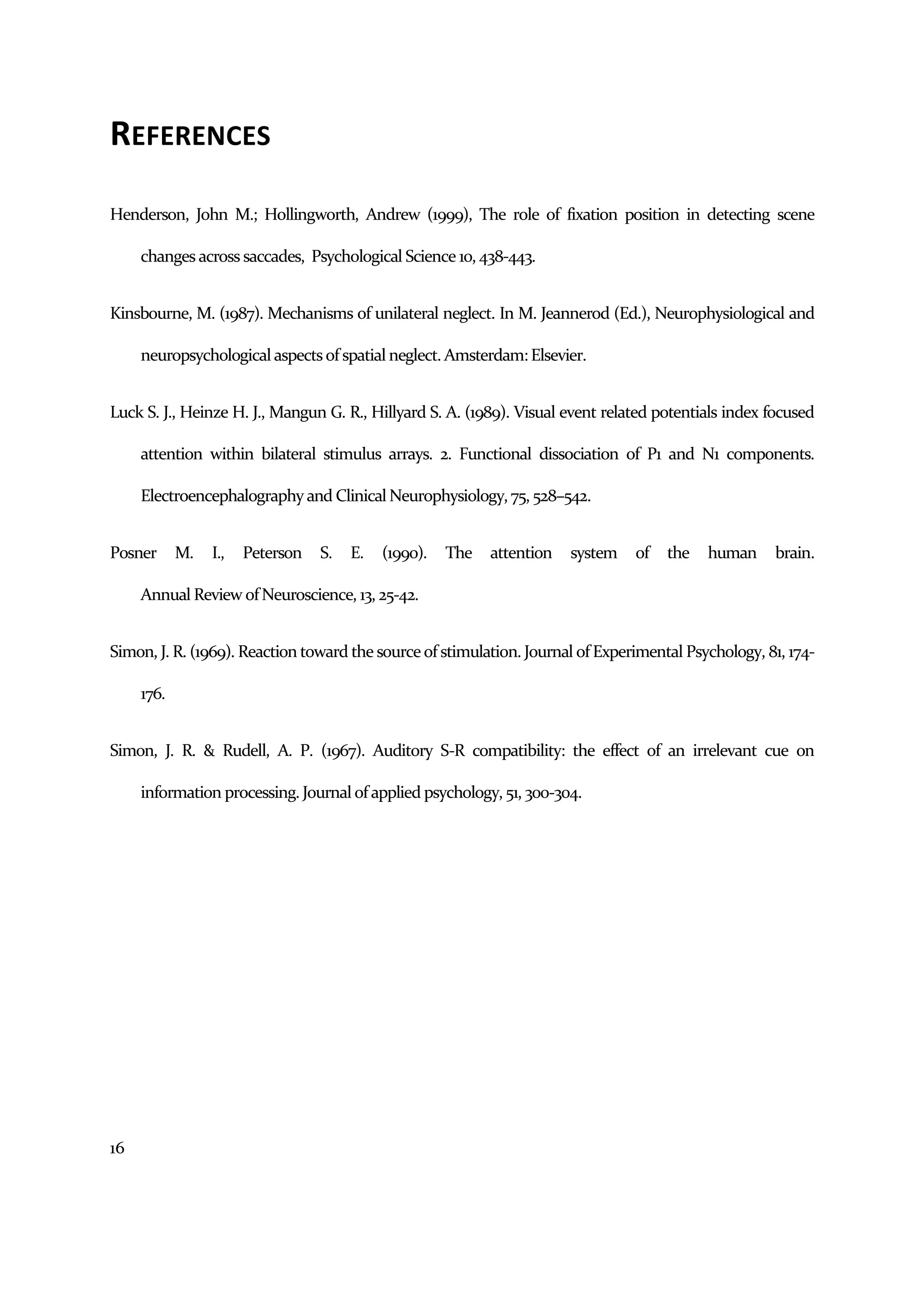 Posner task results | PDF