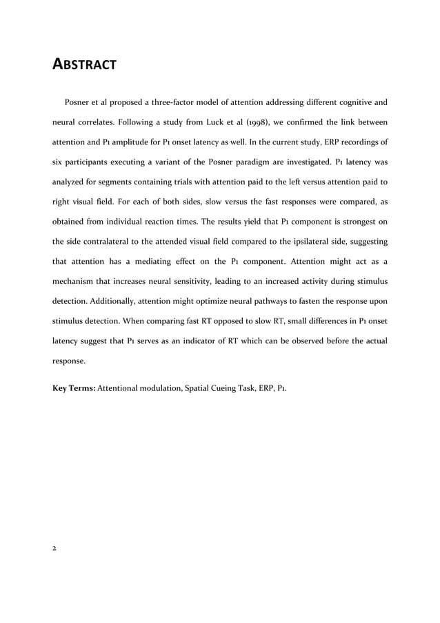 Posner task results | PDF