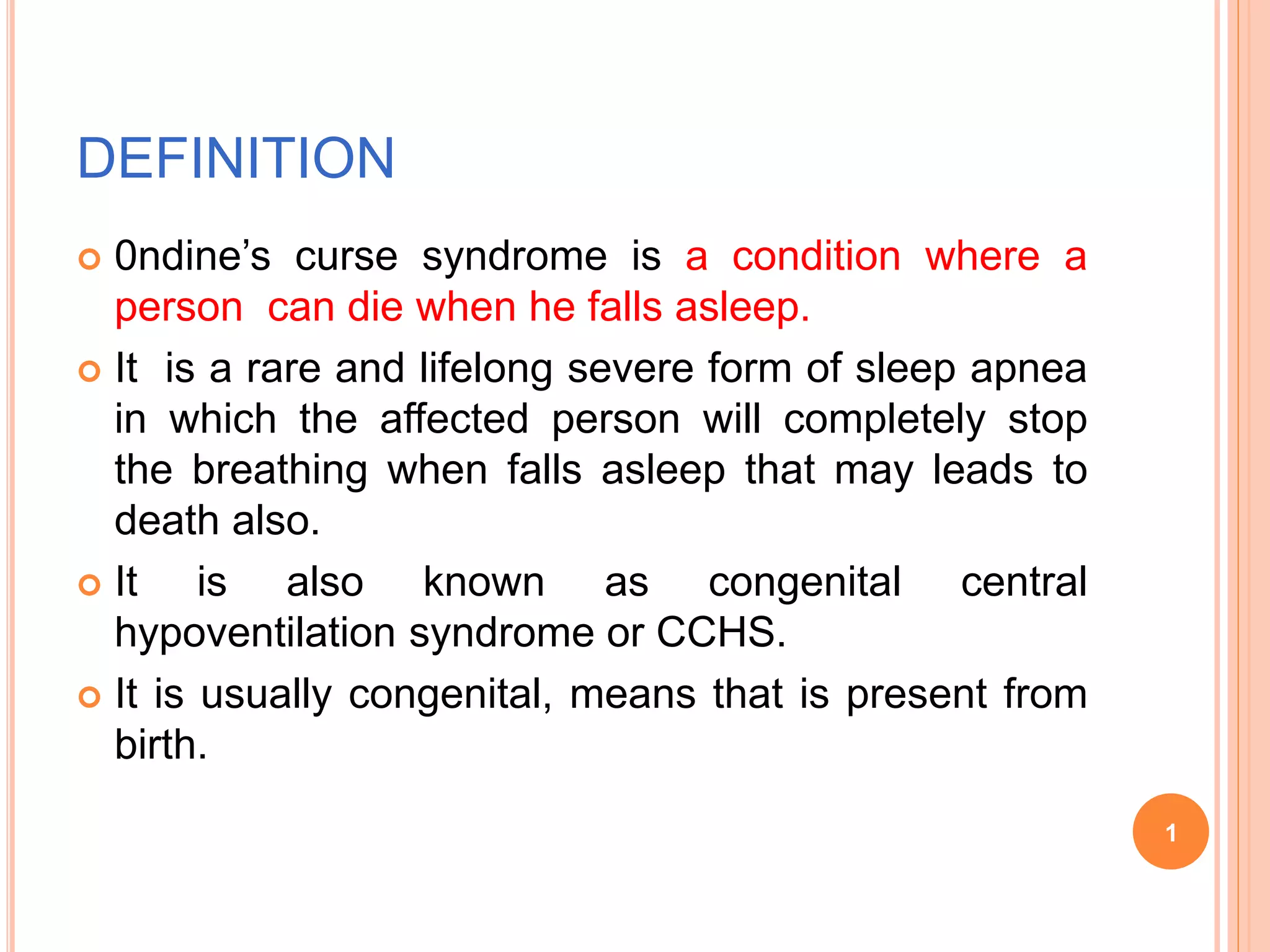 Ondines curse syndrome | PPTX
