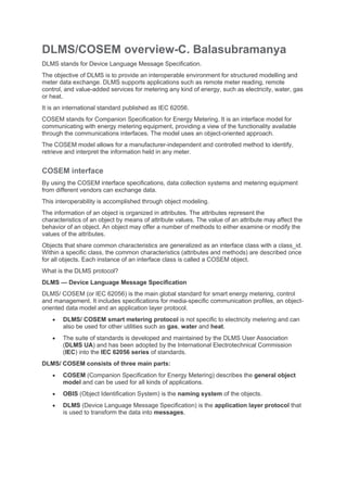 ON DLMS AND COSEM PROTOCOL FOR SMART METERS | PDF