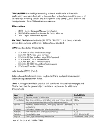 ON DLMS AND COSEM PROTOCOL FOR SMART METERS | PDF