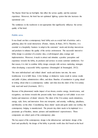 The analysis of hotel design and recommendation for improvements at ...