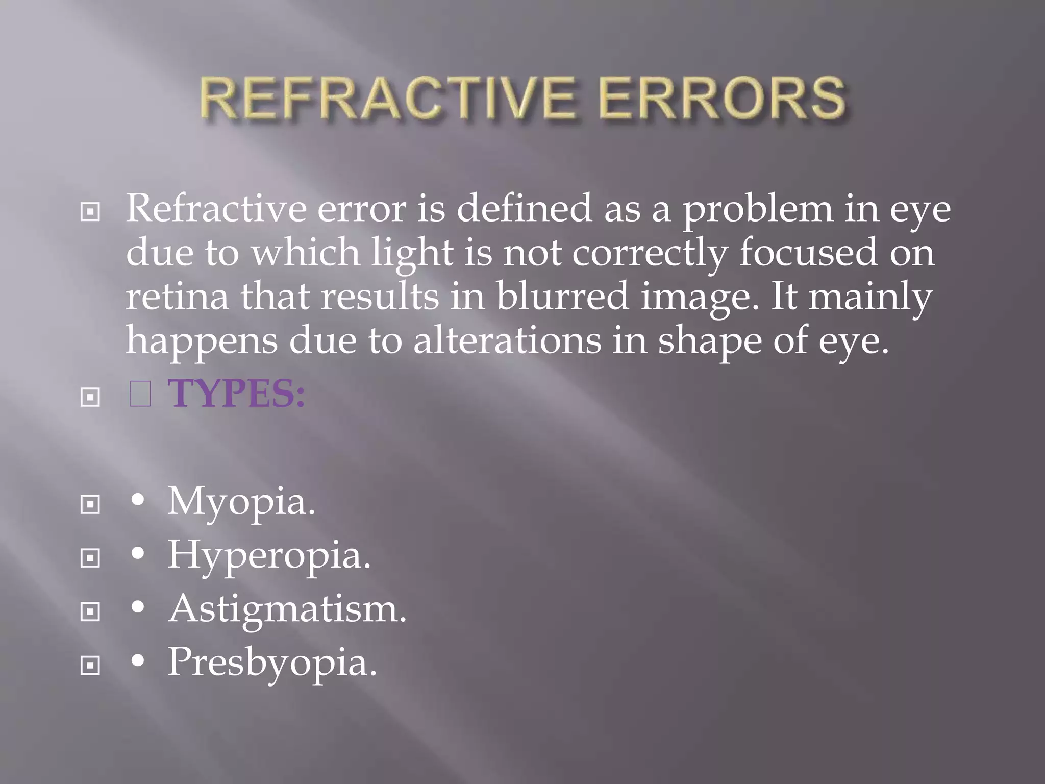 assessment of refractive errors | PPT assessment of refractive errors | PPT