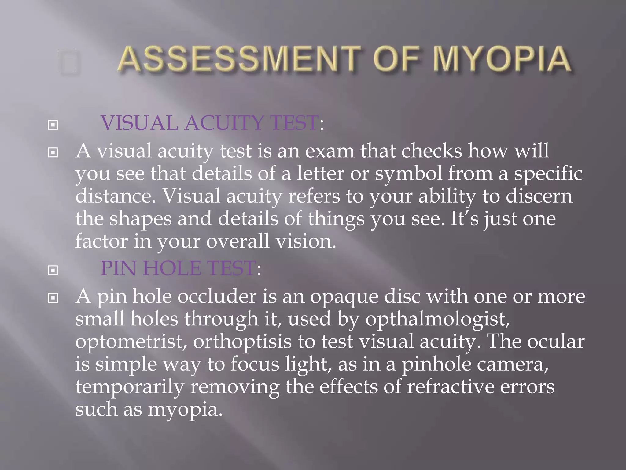 assessment of refractive errors | PPT assessment of refractive errors | PPT