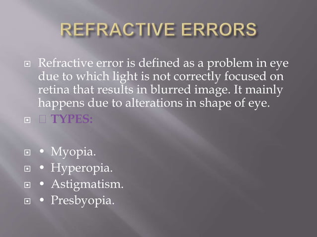 assessment of refractive errors | PPTX | Eye and Vision Conditions ...