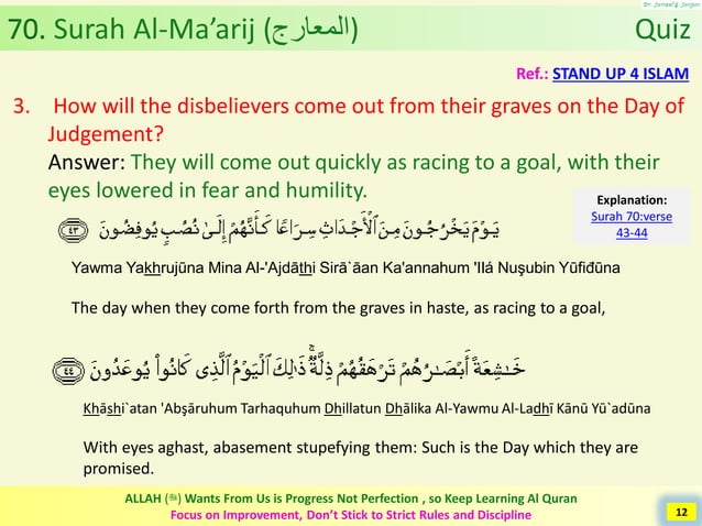 Al Quran (Chapter 70): Surah Al Maarij [The Ways of Ascent] | PDF