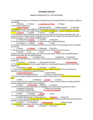 Economic Geology | DOCX