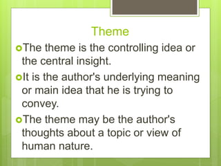 The following are the elements of one-act play | PPTX