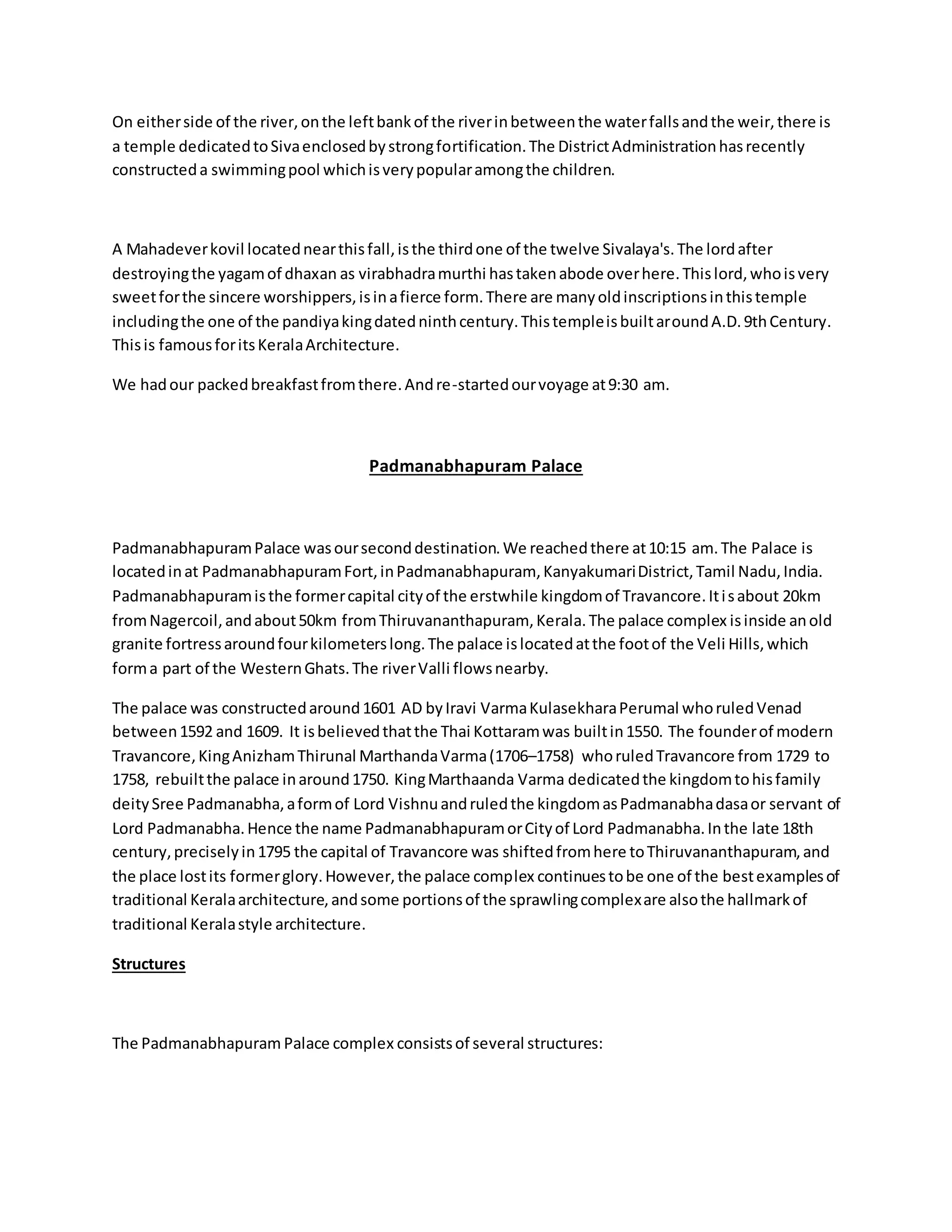 One day tour report | DOCX