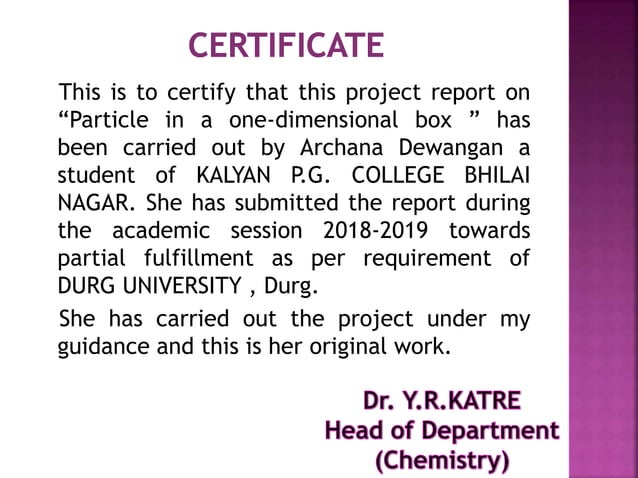 One dimensional box | PPTX