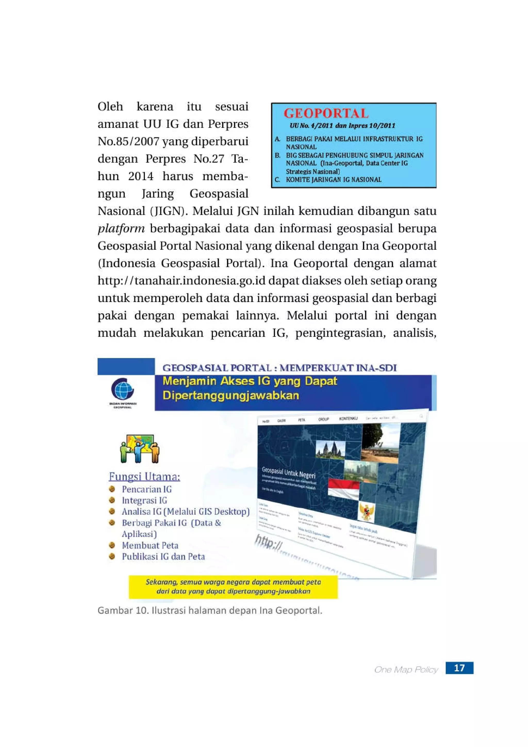 [Buku] Kebijakan Satu Peta One Map Policy Edisi Kedua 2016 | PDF