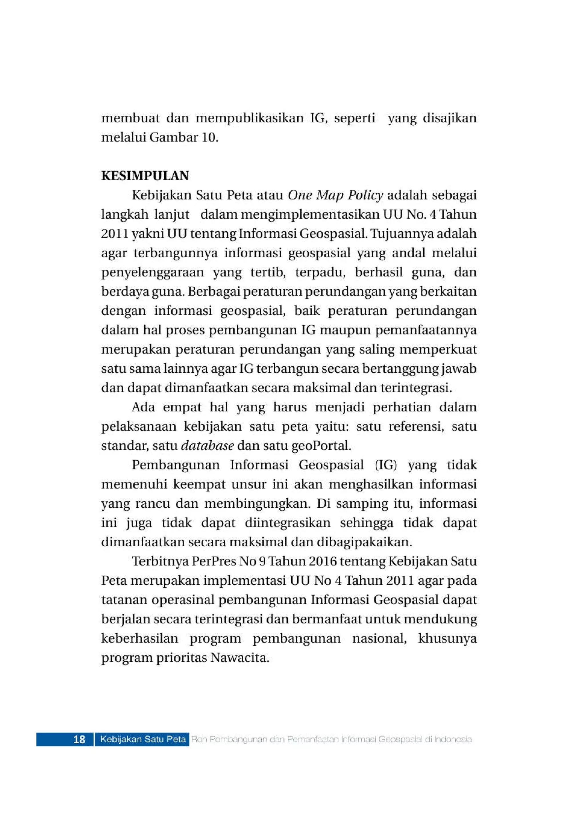 [Buku] Kebijakan Satu Peta One Map Policy Edisi Kedua 2016 | PDF