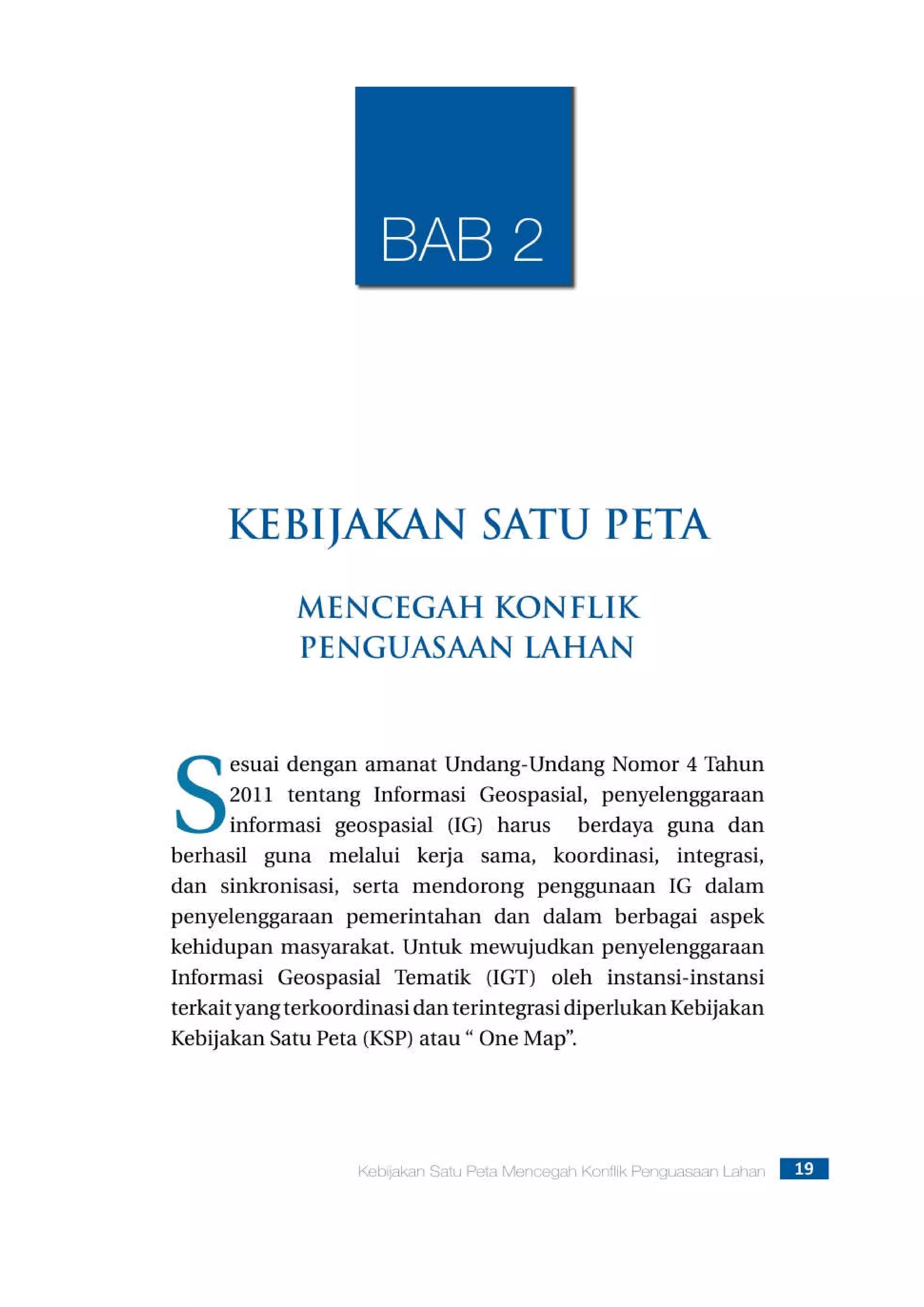 [Buku] Kebijakan Satu Peta One Map Policy Edisi Kedua 2016 | PDF