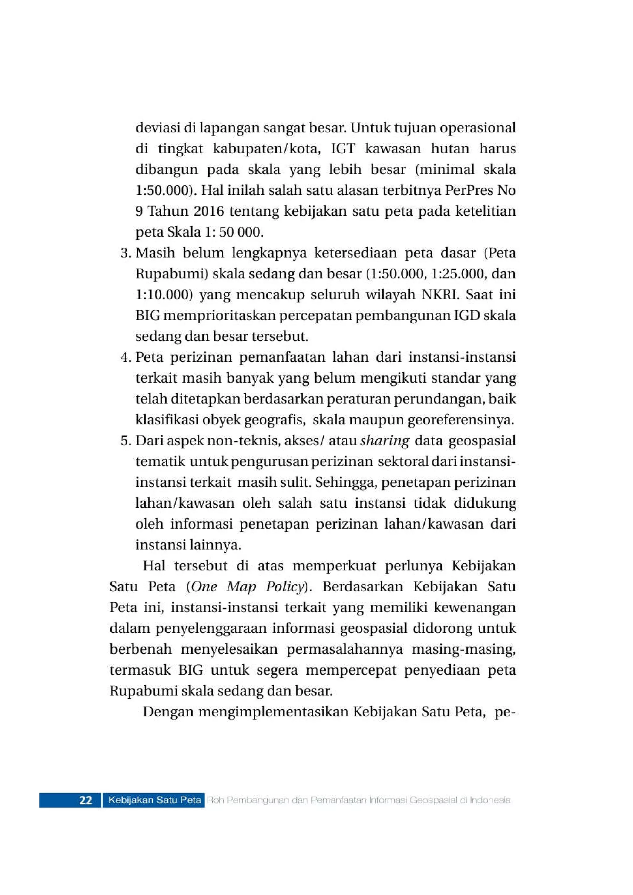 [Buku] Kebijakan Satu Peta One Map Policy Edisi Kedua 2016 | PDF