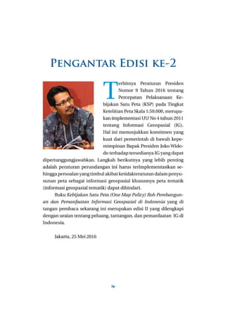 [Buku] Kebijakan Satu Peta One Map Policy Edisi Kedua 2016 | PDF