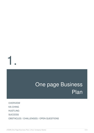 One page business plan Example | PDF