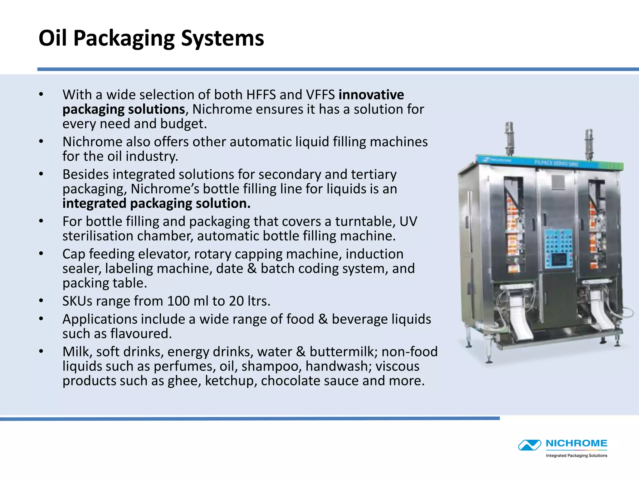 One stop solution for oil packaging machines | PPTX