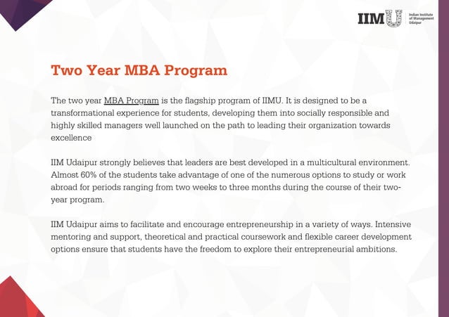One Year MBA Program | PPT
