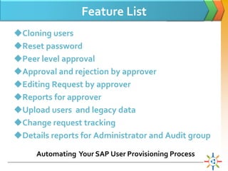 Cloud Based SAP User Provisioning | PPT