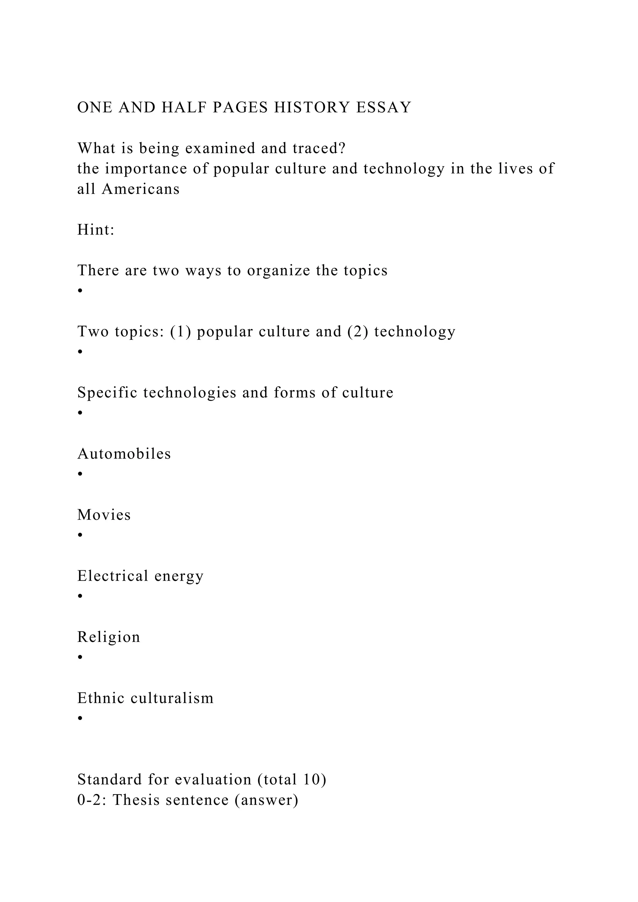 ONE AND HALF PAGES HISTORY ESSAYWhat is being examined and trace.docx