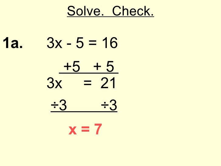 One And Two Step Equations 1