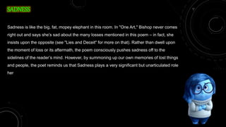 ONE ART by Elizabeth Bishop | PPTX