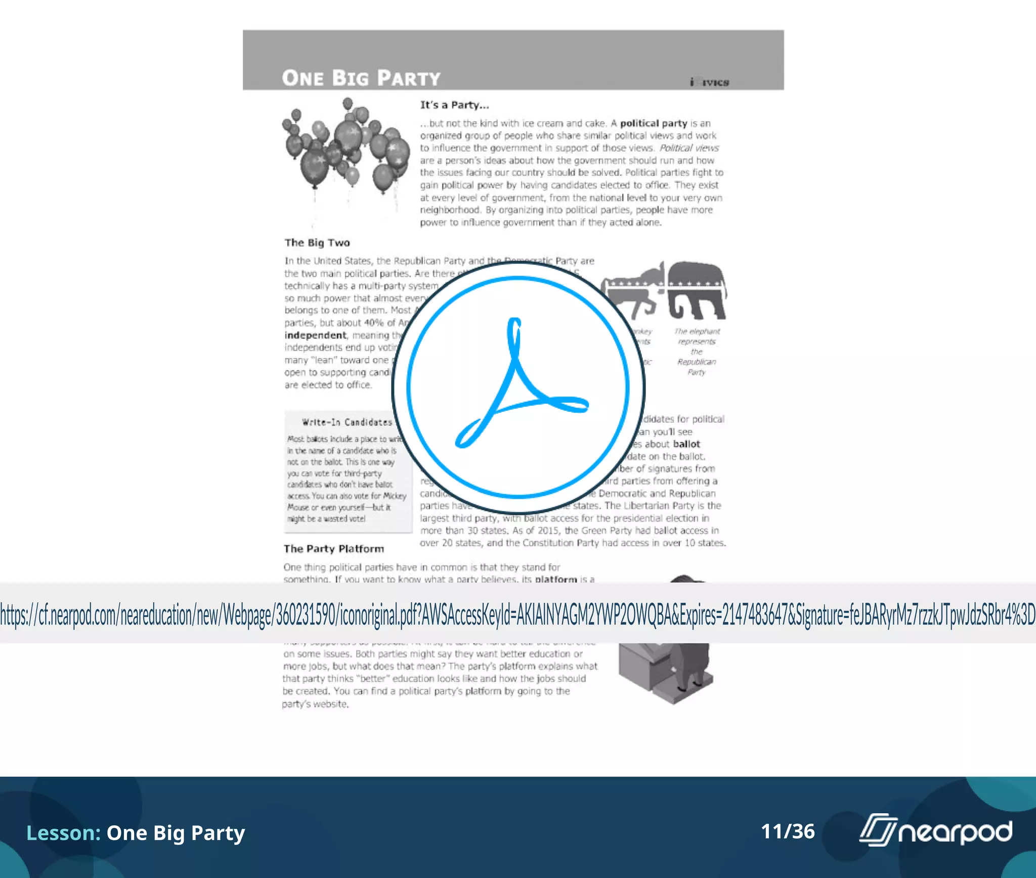 One big party | PDF | Elections | Politics
