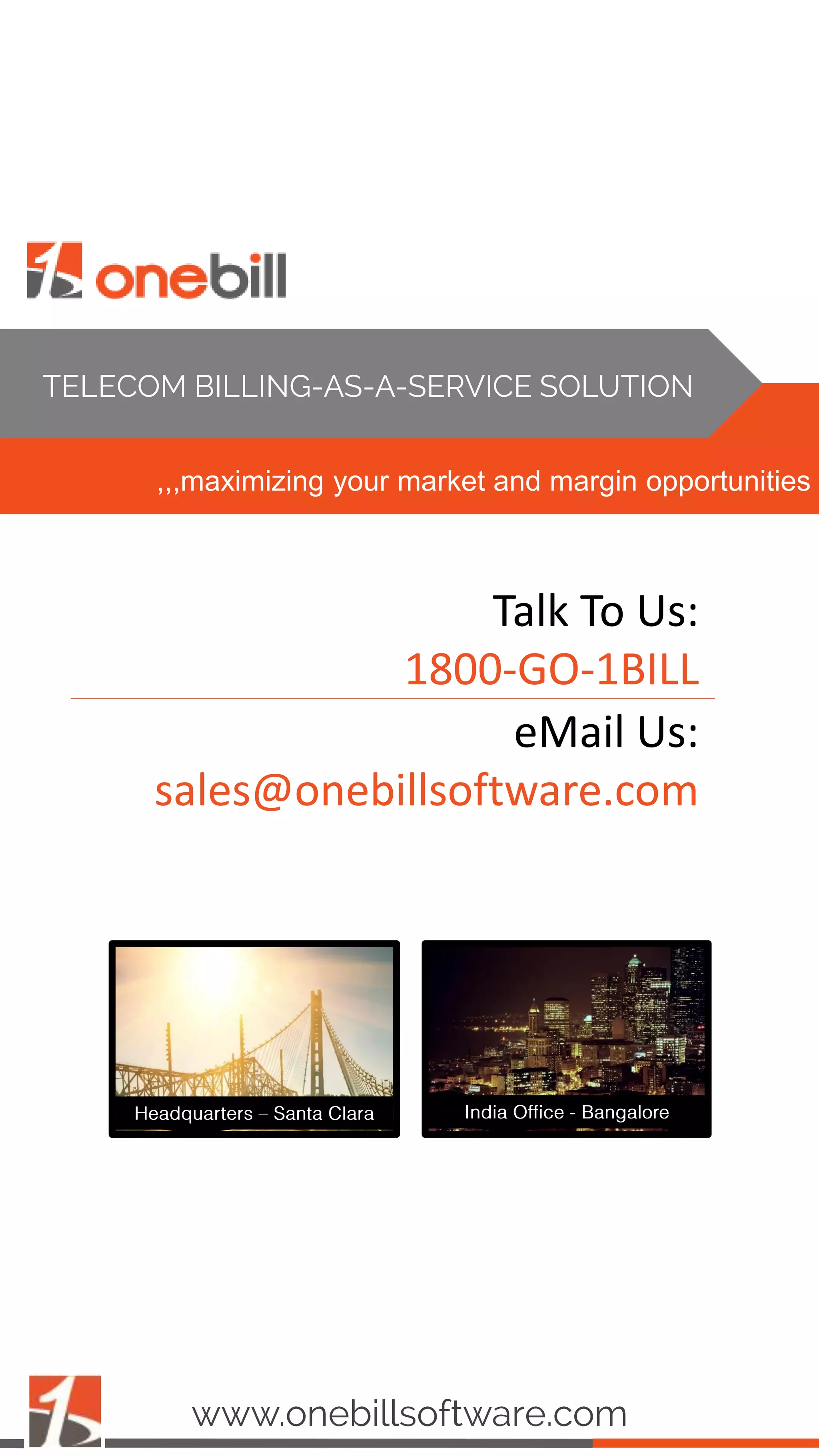 OneBill - Telecom Billing As a Service Solution | PDF