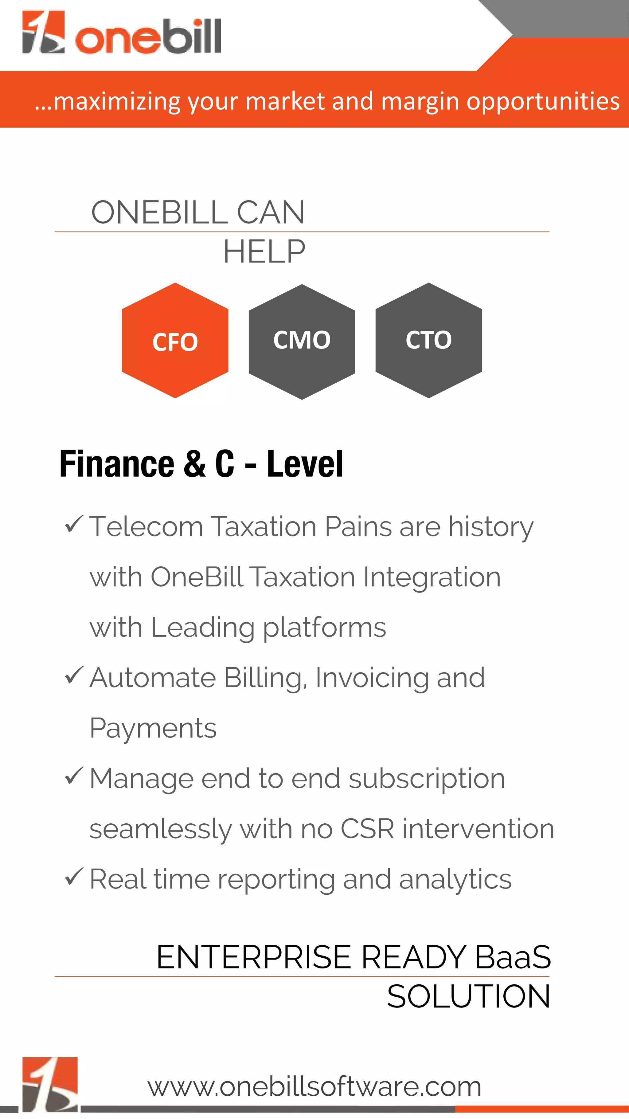 OneBill - Telecom Billing As a Service Solution | PDF