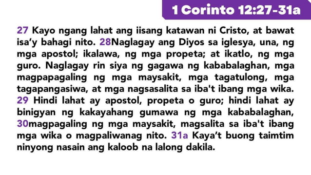 One Body, Many Parts -Corinthians 121231.pptx