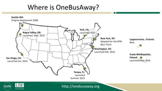 OneBusAway - An open-source platform for Mobility as a Service | PPT