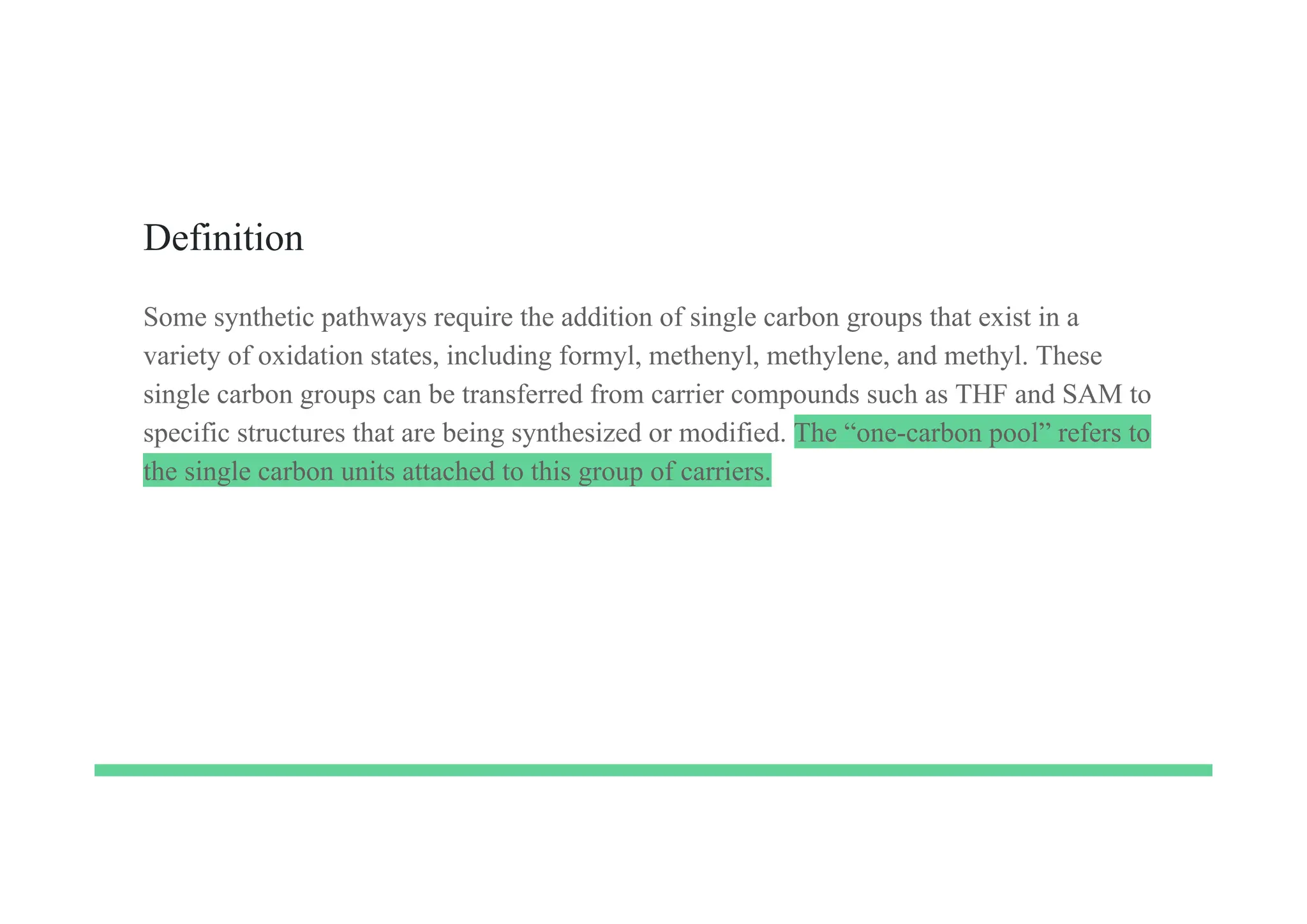 One Carbon Groups in Biochemistry and their role | PDF