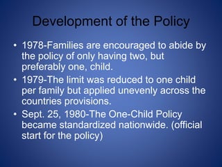 One Child Policy in China | PPTX