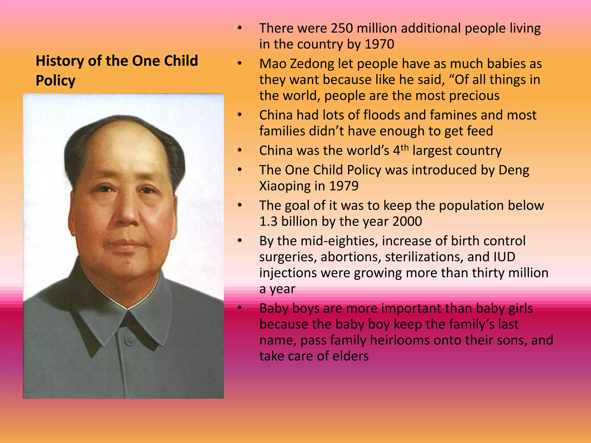 One Child Policy In China | PPTX