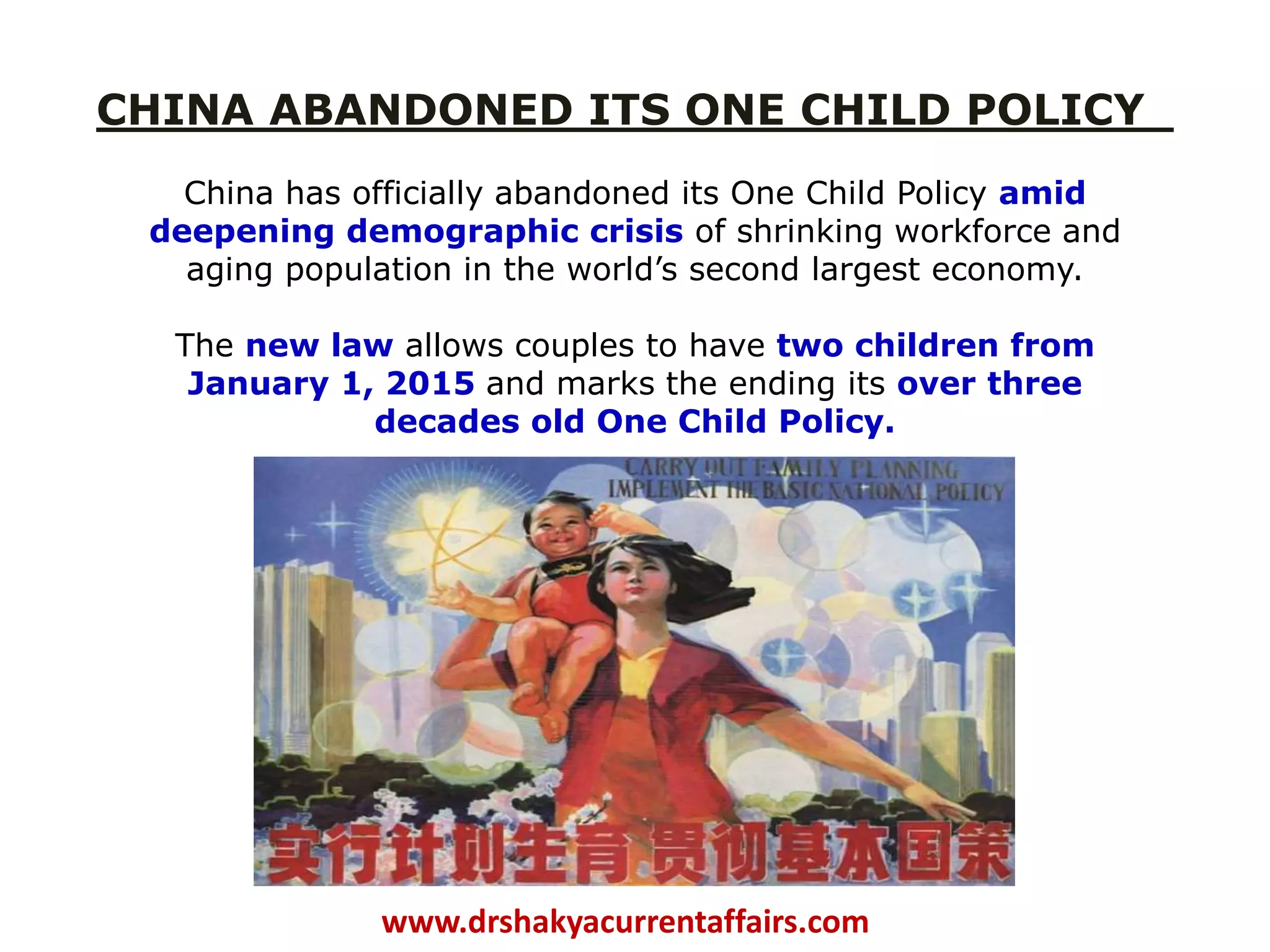 One Child Policy of China | PPTX