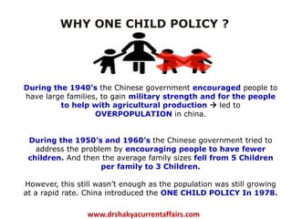 One Child Policy of China | PPTX | Reproductive Health | Diseases and ...