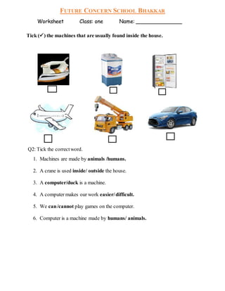 class One computer worksheet | DOCX