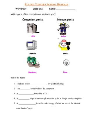 class One computer worksheet | DOCX