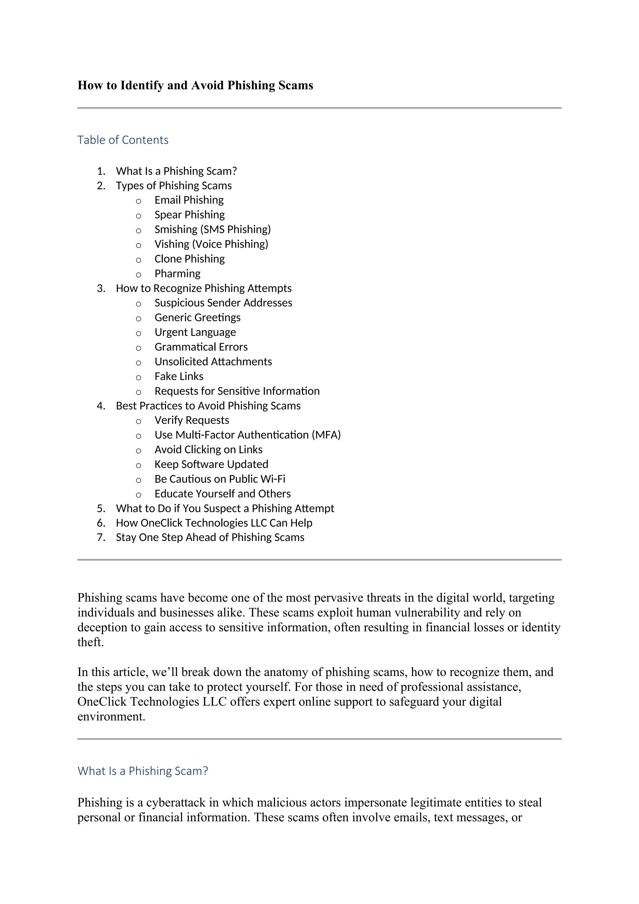 How to Identify and Avoid Phishing Scams | PDF