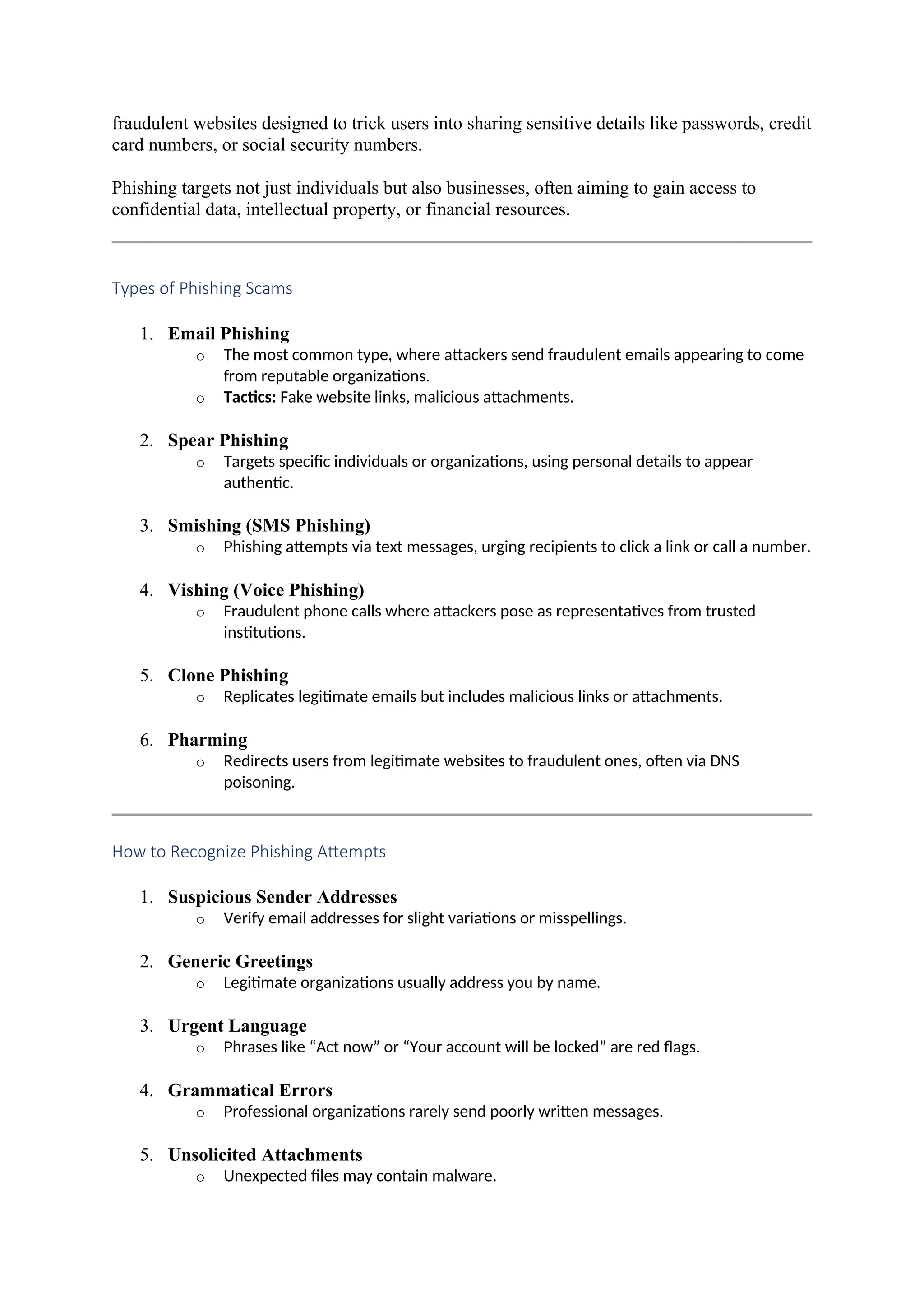 How to Identify and Avoid Phishing Scams | PDF