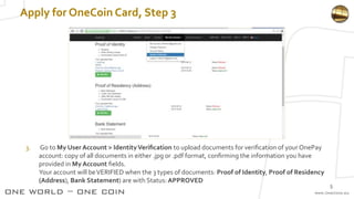 One coin card application guide | PPT
