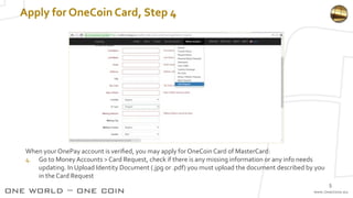 One coin card application guide | PPT
