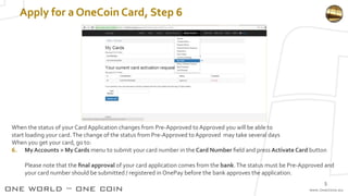 One coin card application guide | PPT