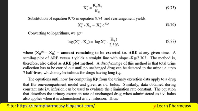One compartment open I.V. bolus model | PPTX