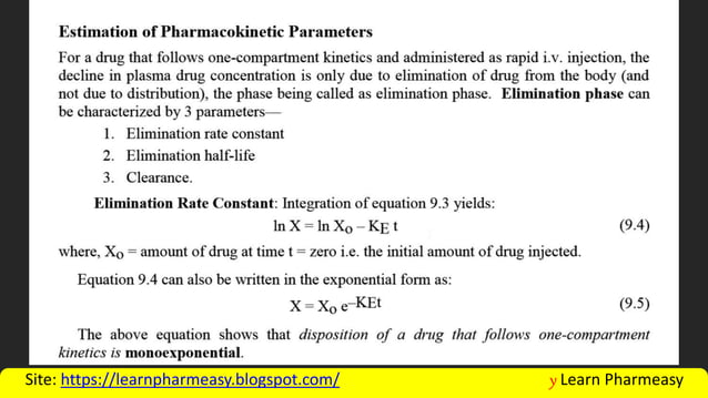 One compartment open I.V. bolus model | PPTX