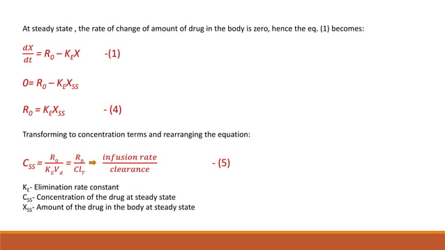 One compartment model IV Infusion | PPTX | Chemistry | Science